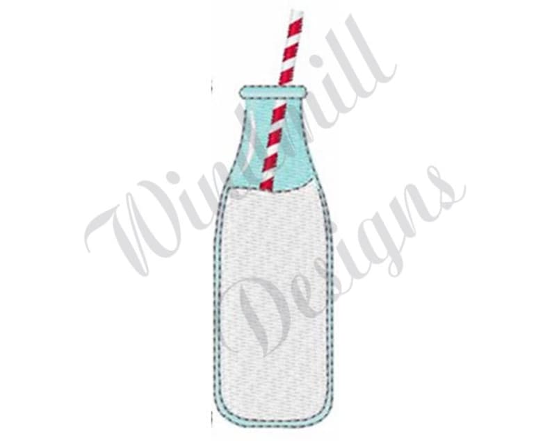 Fresh Glass of Milk Machine Embroidery Design Embroidery - Etsy