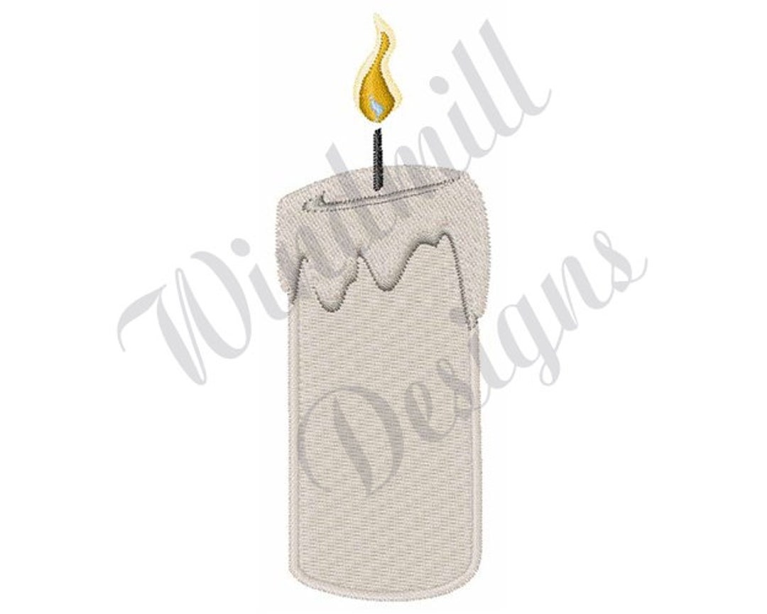 Candle - Machine Embroidery Design 2 Sizes - Etsy