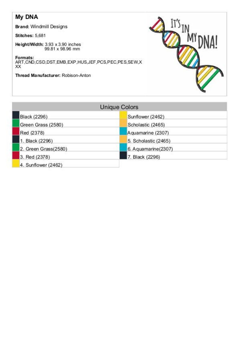 DNA Strand - Machine Embroidery Design, Embroidery Designs, Machine ...