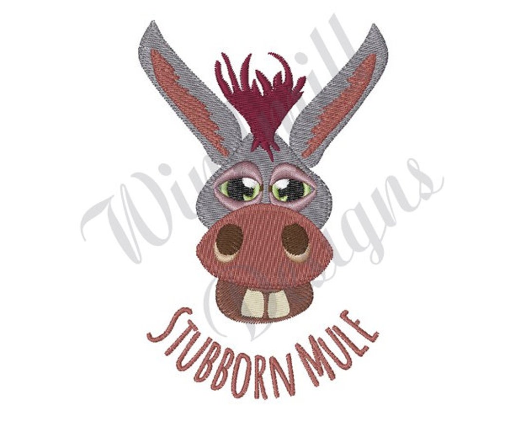 Stubborn Mule - Machine Embroidery Design, Embroidery Designs, Machine ...