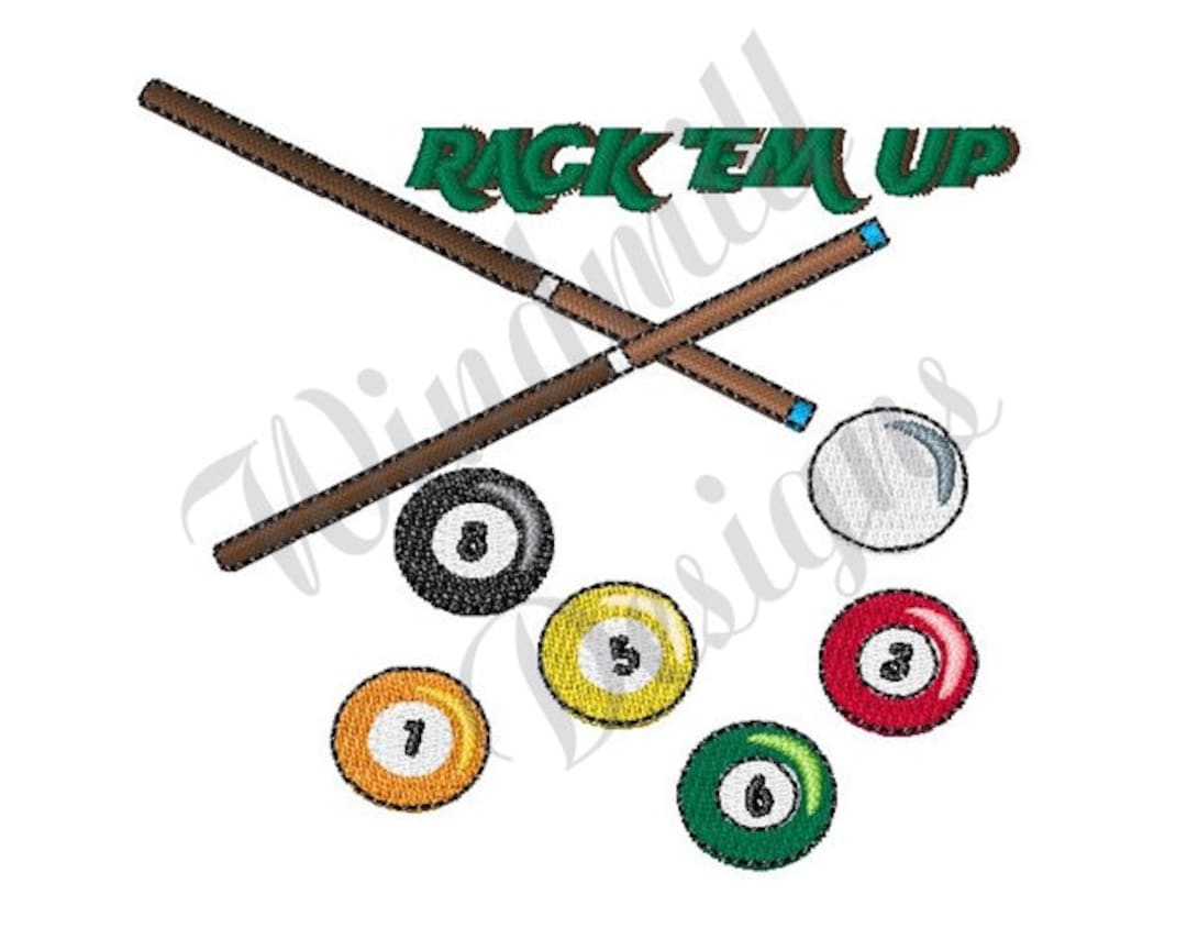 Pool Balls and Pool Cues - Machine Embroidery Design, Embroidery ...