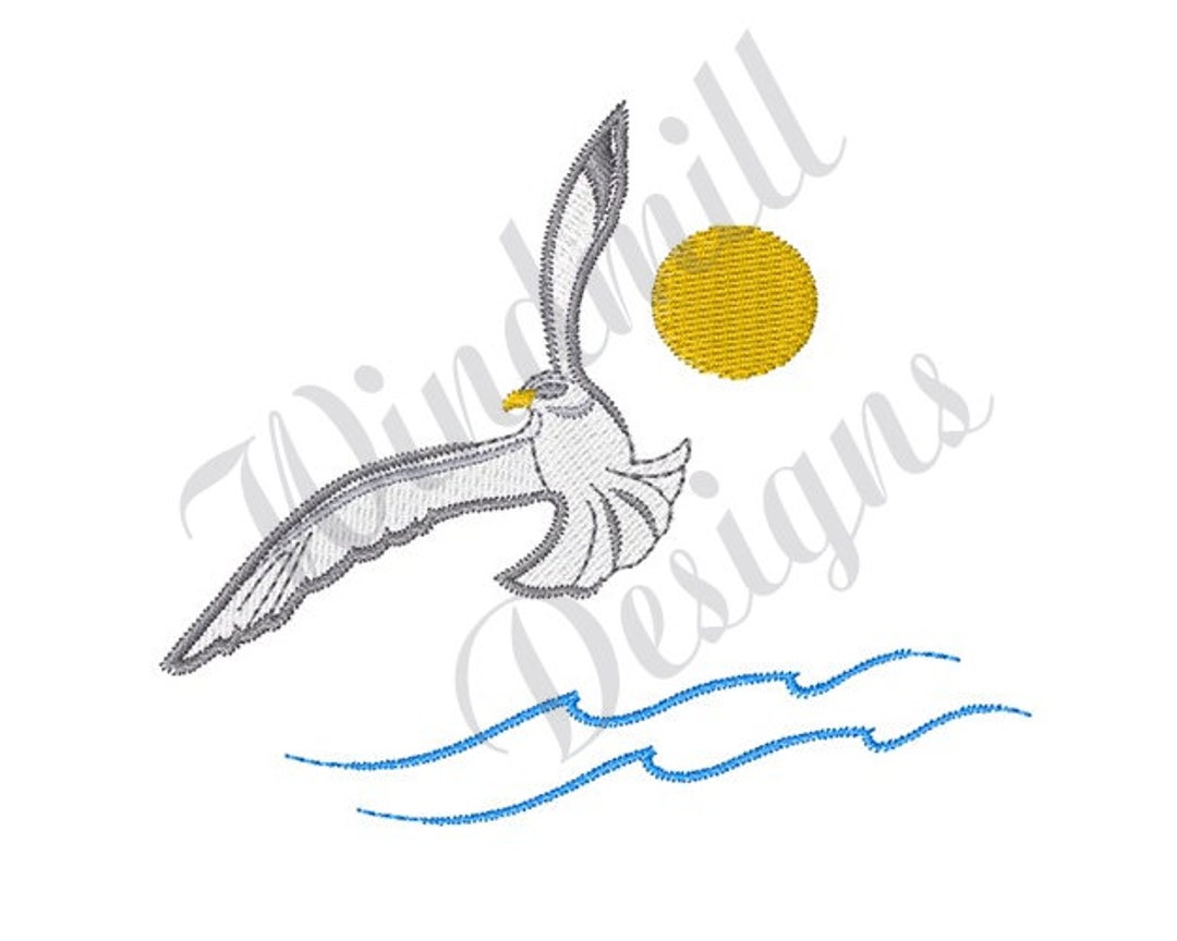 Seagull Outline - Machine Embroidery Design, Embroidery Designs ...