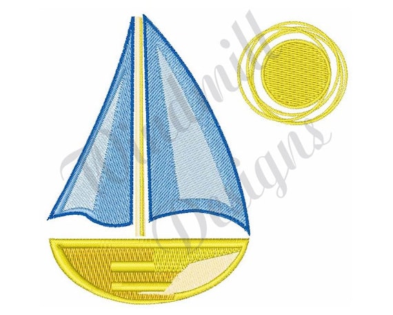 Sail Boat machine Embroidery Design Embroidery Designs | Etsy
