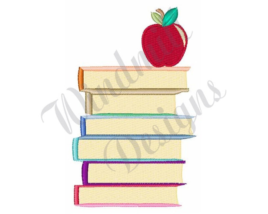 Stack of Books Machine Embroidery Design, Embroidery Designs, Machine ...