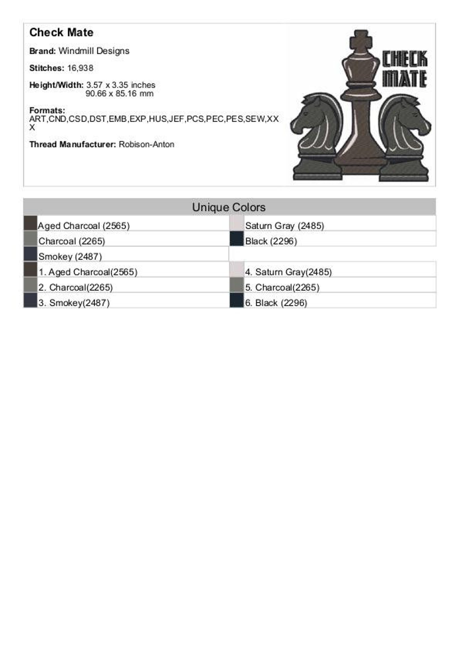 Check Mate Chess - Machine Embroidery Design, Embroidery Designs ...