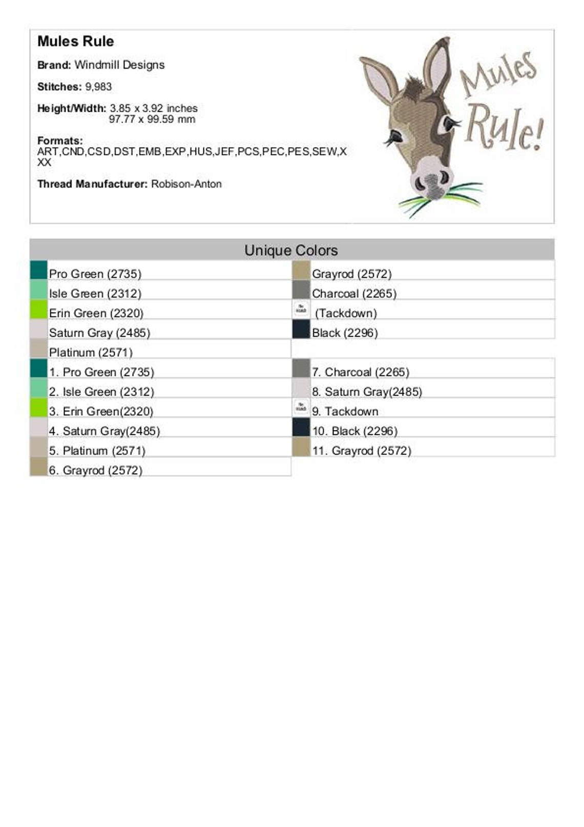 Mules Rule - Machine Embroidery Design, Embroidery Designs, Machine ...