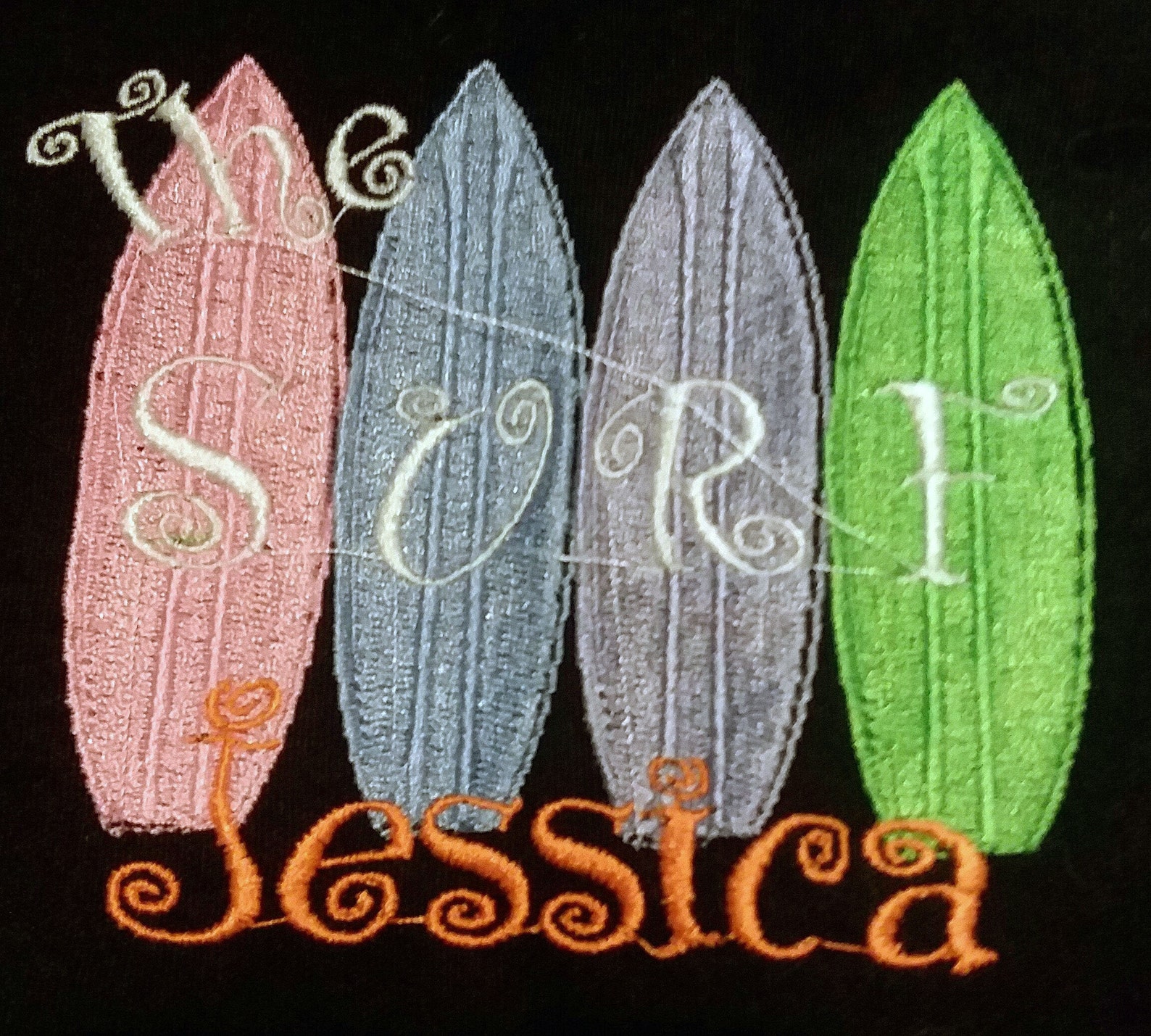 Surfboard Machine Embroidery Design Embroidery Designs | Etsy