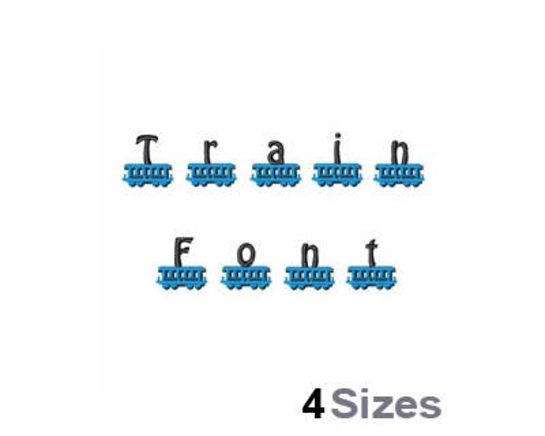 Train Machine Embroidery Font Instant Download Embroidery Alphabet BX ...