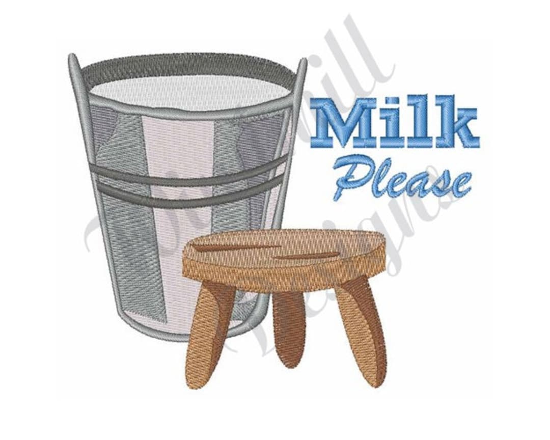 Milk Pail- Machine Embroidery Design, Embroidery Designs, Machine ...