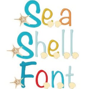 Seashell - Machine Embroidery Font, Embroidery Alphabet, Embroidery ...