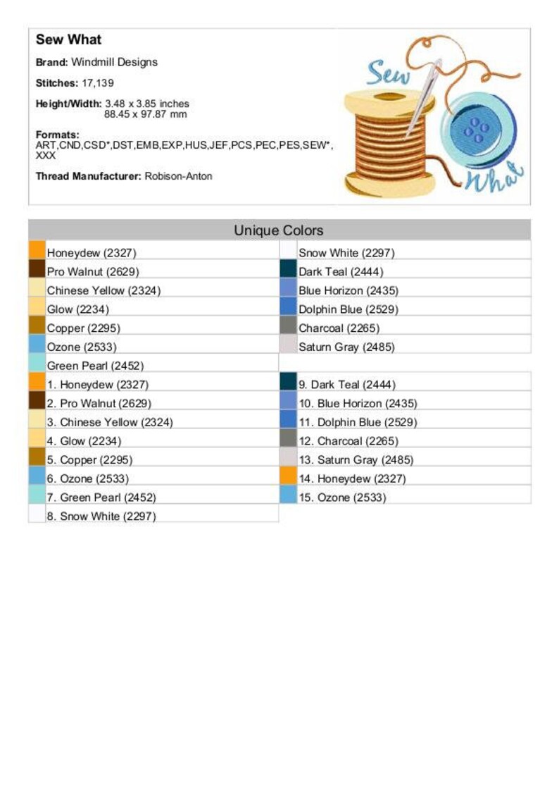 Sew What Thread & Button Machine Embroidery Design | Etsy