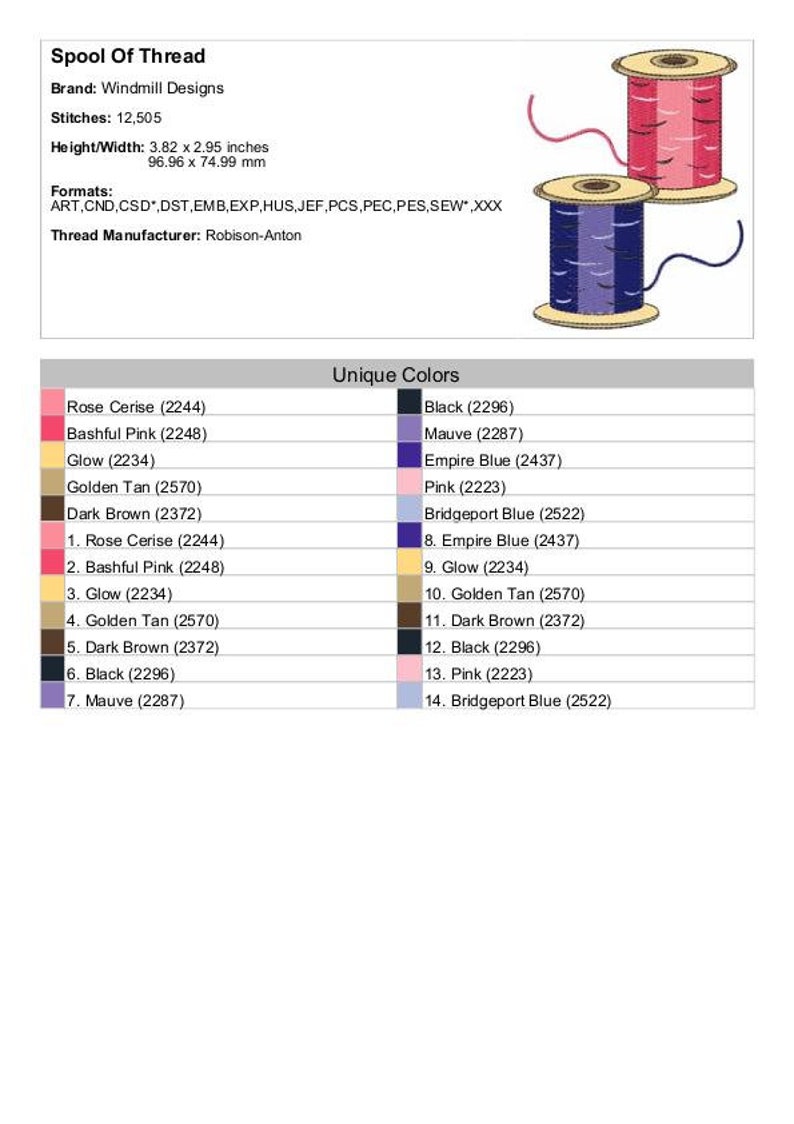 Spool of Thread Machine Embroidery Design Embroidery | Etsy
