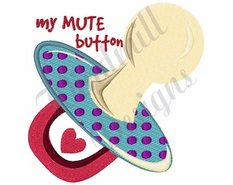 Pacifier Pull to Sound Alarm - Machine Embroidery Design, Embroidery ...