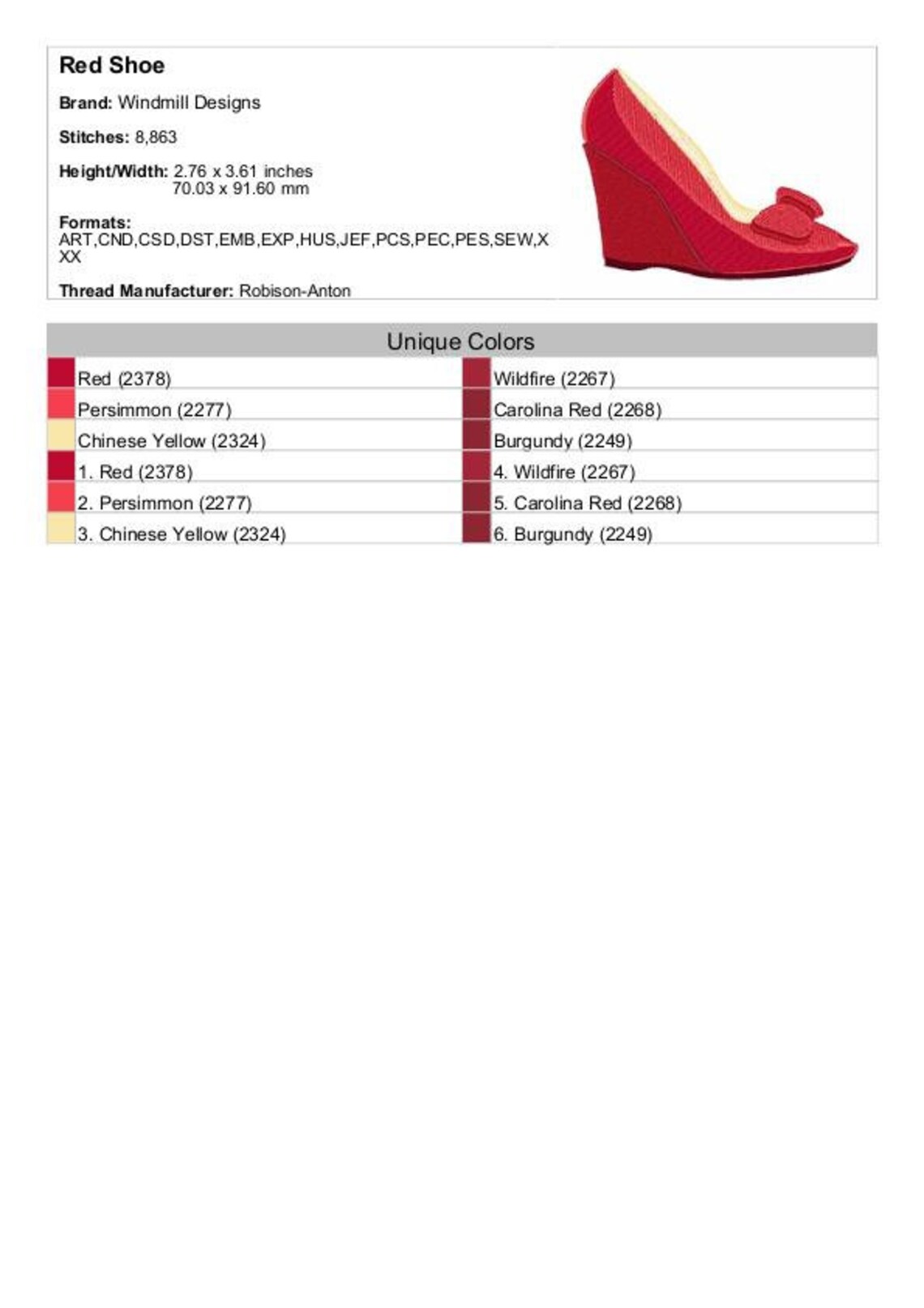 Red Wedge Shoe - Machine Embroidery Design, Embroidery Designs, Machine ...