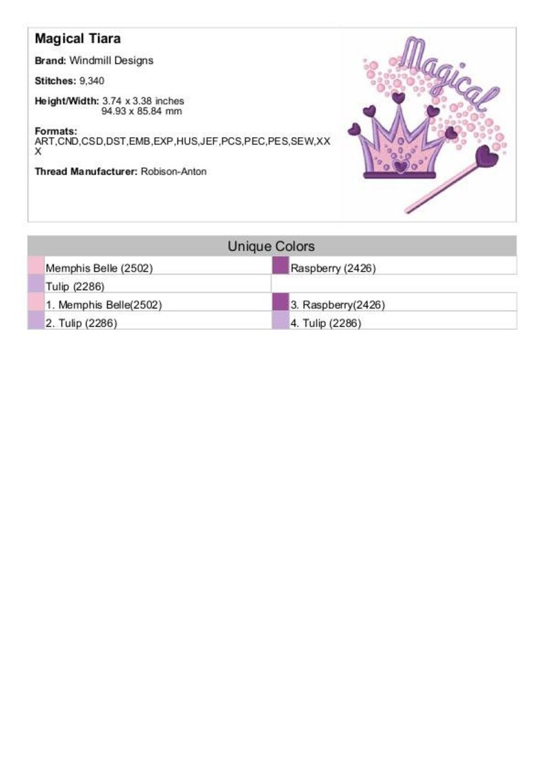 Magical Tiara Magic Wand Machine Embroidery Design - Etsy