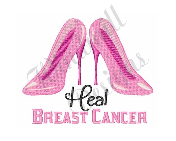 High Heel Breast Cancer machine Embroidery Design Embroidery | Etsy