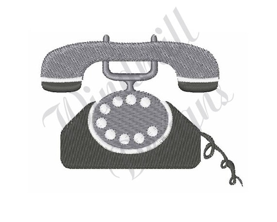 Rotary Telephone machine Embroidery Design Embroidery | Etsy
