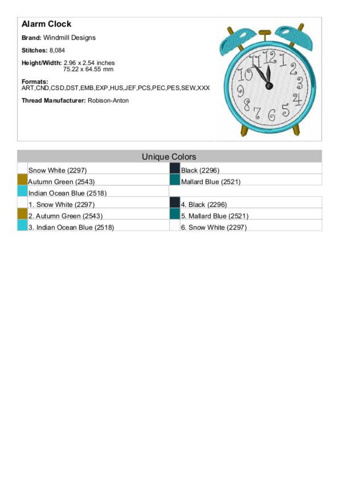 Alarm Clock - Machine Embroidery Design, Embroidery Designs, Machine ...
