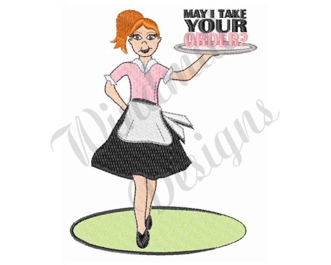 Waitress - Machine Embroidery Design, Embroidery Designs, Machine ...