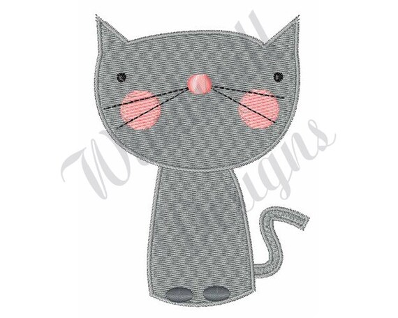 Cute Kitty Cat Machine Embroidery Design Embroidery | Etsy