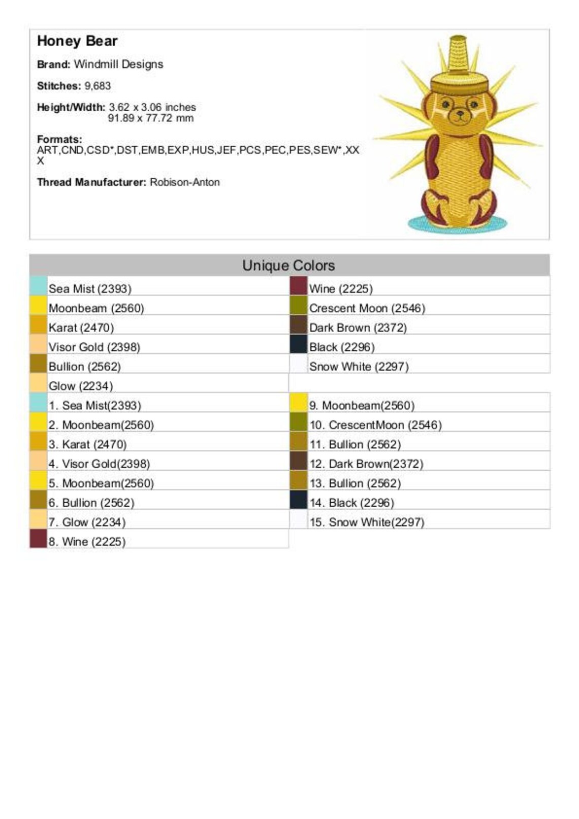 Bear Honey Pot Machine Embroidery Design Embroidery Designs - Etsy