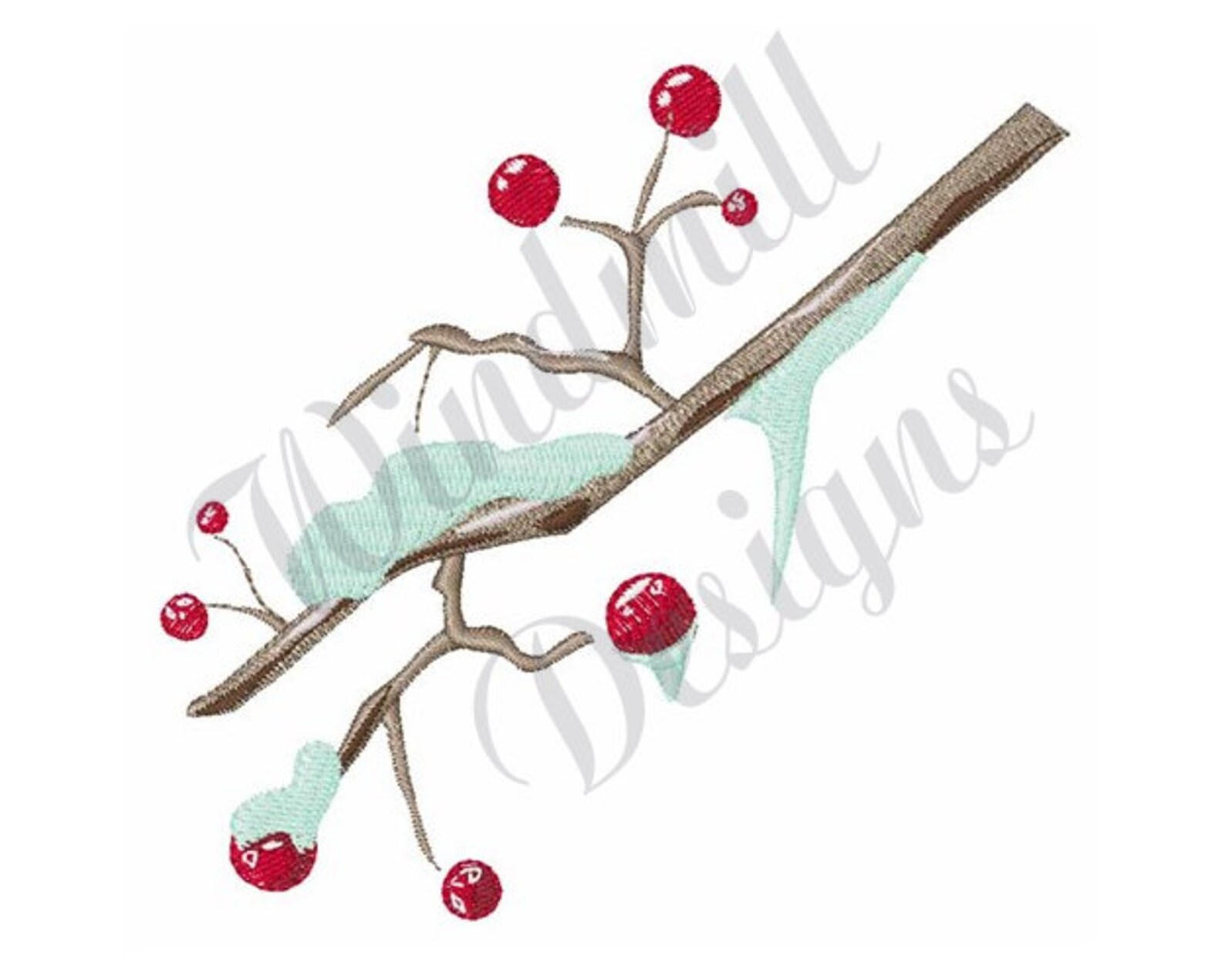Winter Holly Tree Branch Christmas Machine Embroidery Design – Holiday ...