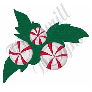Peppermint Candy Holly - Machine Embroidery Design, Embroidery Designs ...