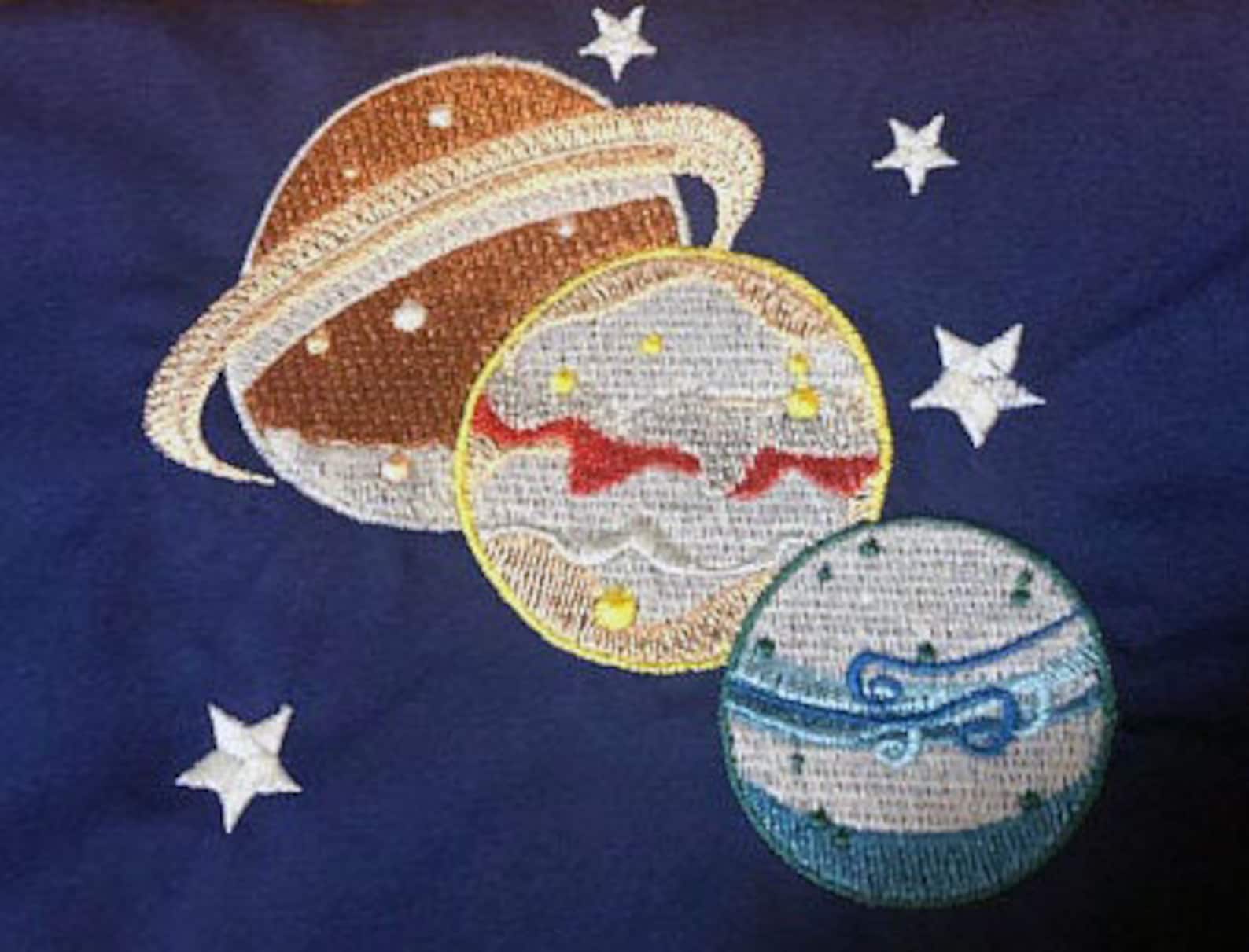 Solar System Planets Machine Embroidery Design | Etsy