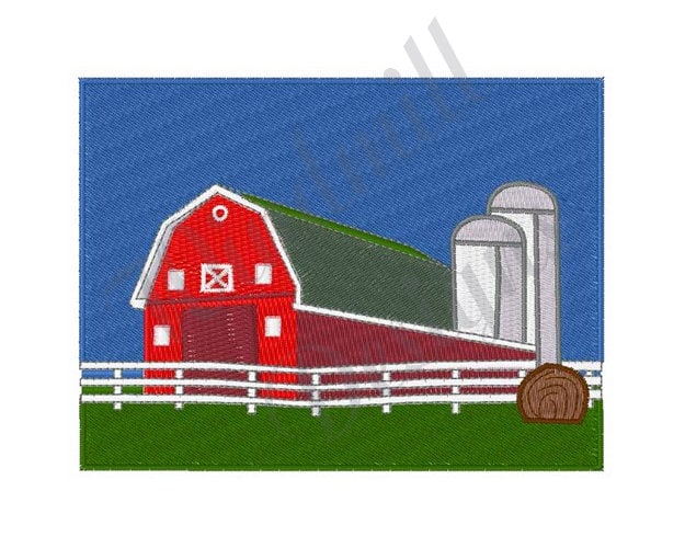 Big Red Barn Machine Embroidery Design Embroidery Designs - Etsy