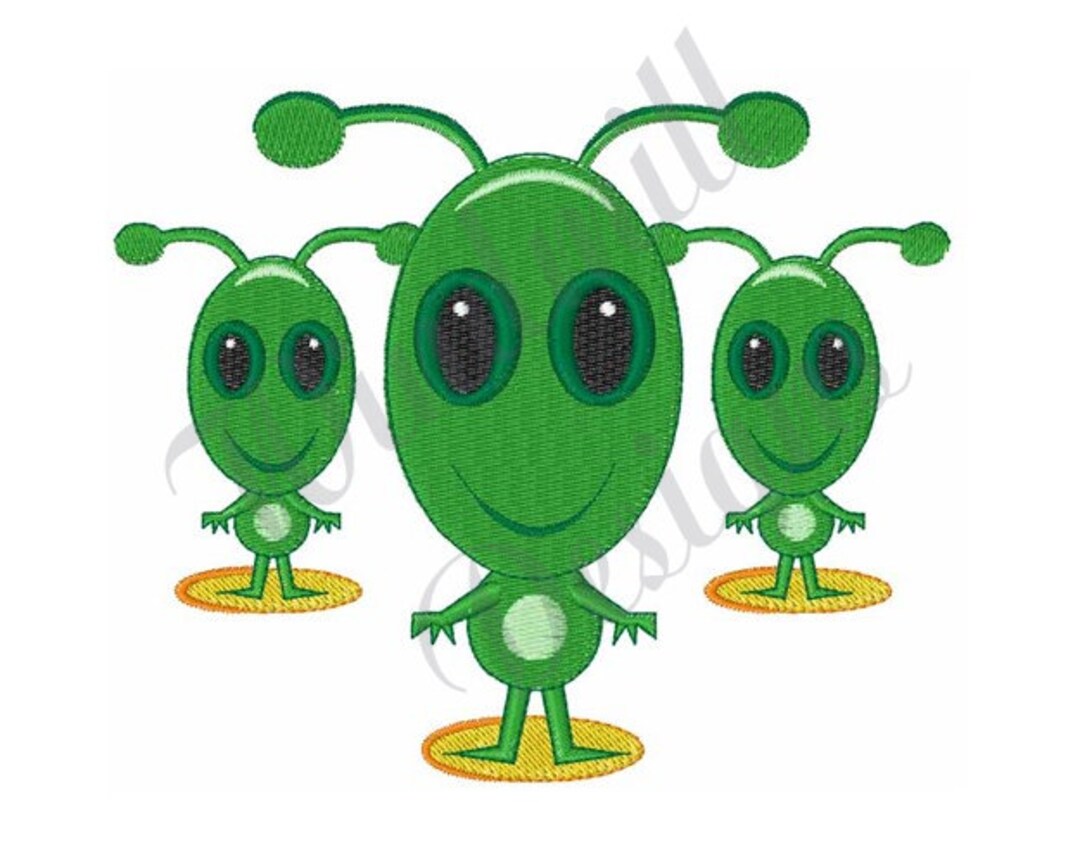 Green Space Aliens Machine Embroidery Design, Embroidery Designs ...