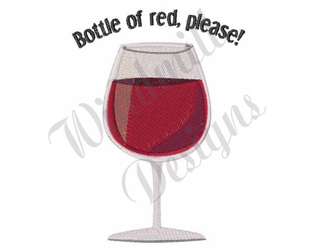 Red Wine Glass -machine Embroidery Design, Embroidery Designs, Machine ...