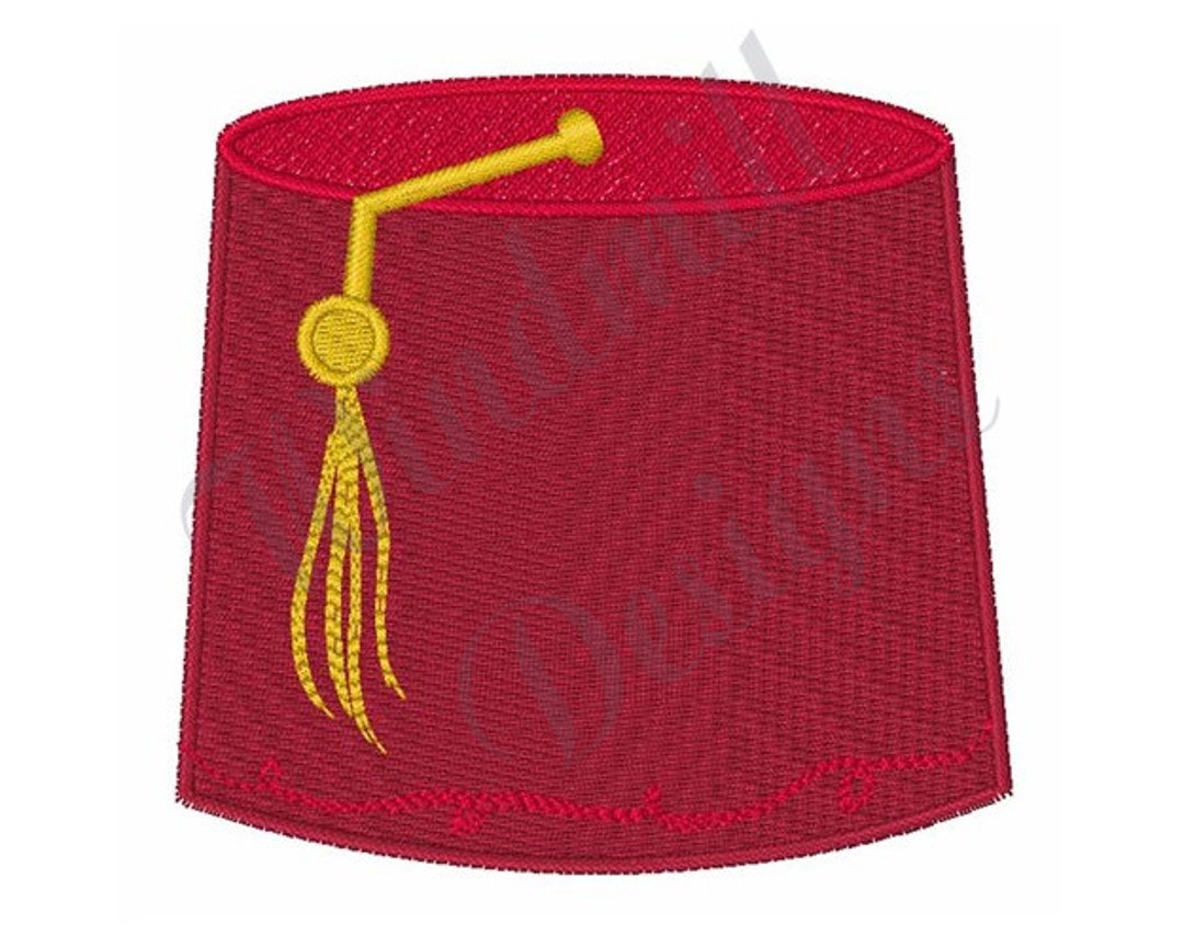 Red Tarboosh Fez Hat Machine Embroidery Design, Embroidery Design ...