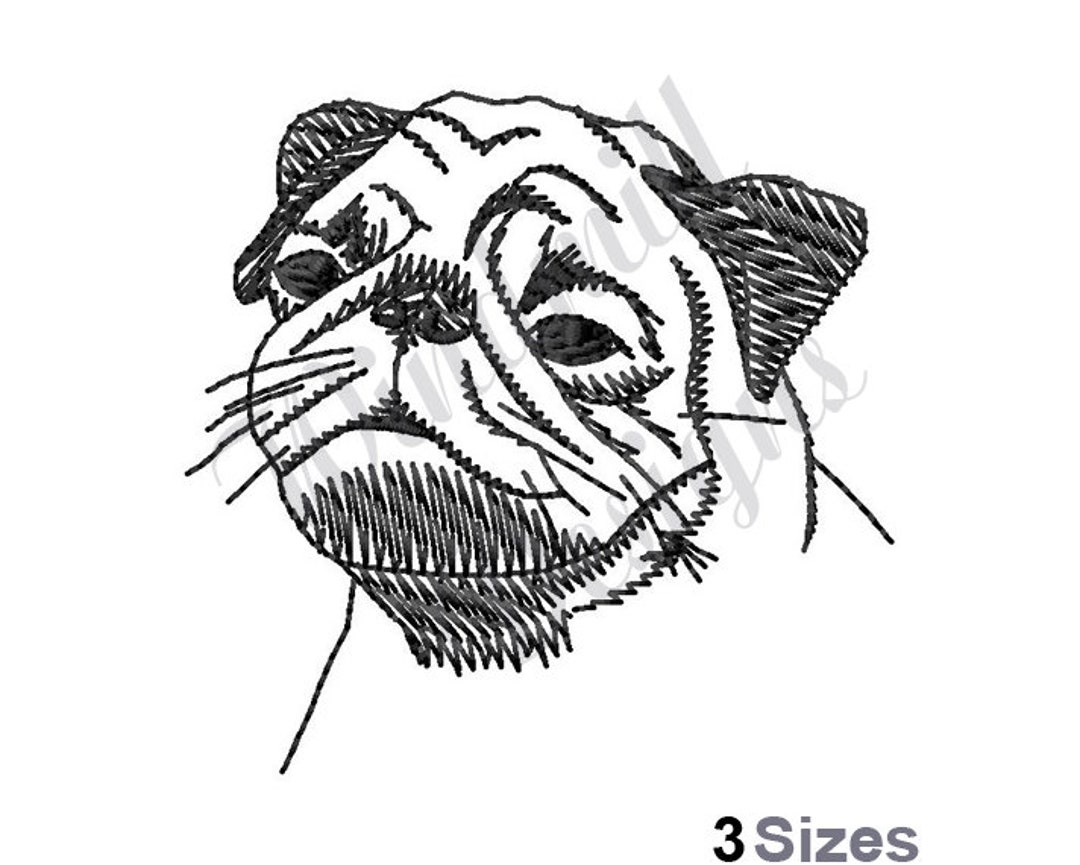 Pug - Machine Embroidery Design, Embroidery Designs, Machine Embroidery ...