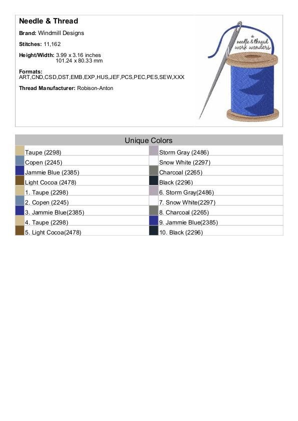 Needle & Thread Machine Embroidery Design Embroidery - Etsy