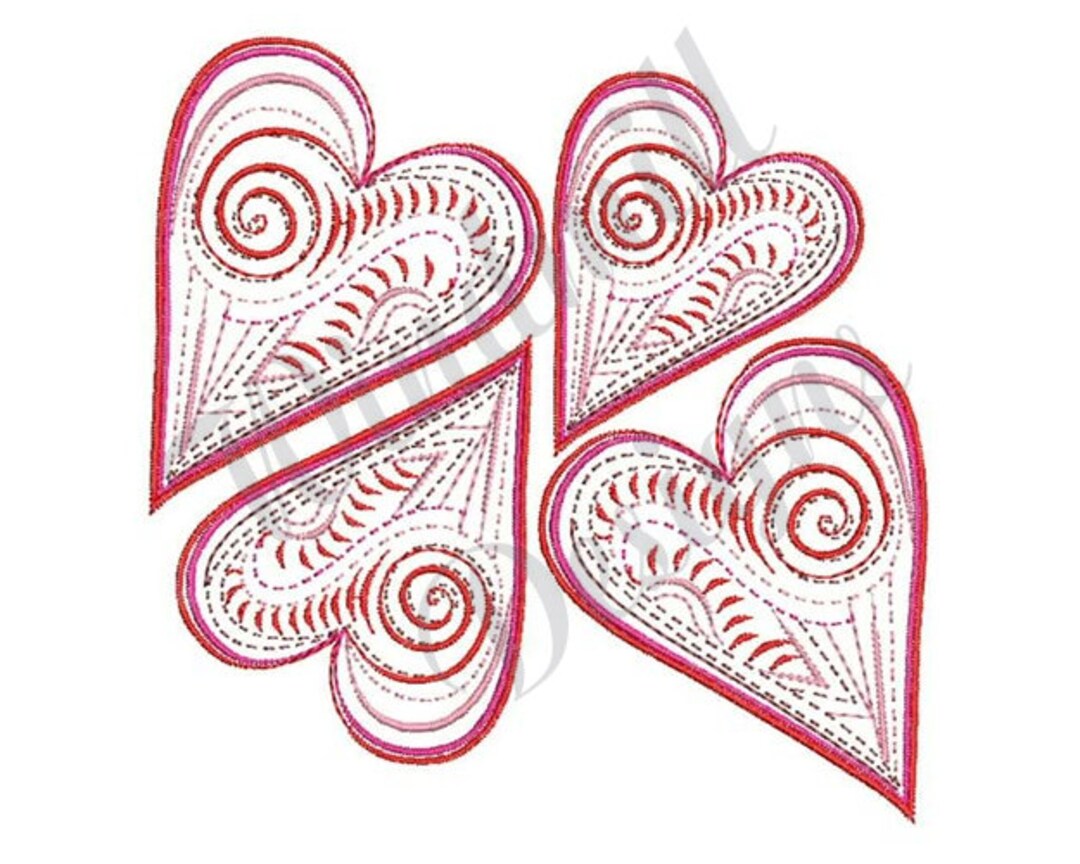 Ripple Hearts - Machine Embroidery Design, Embroidery Designs, Machine ...