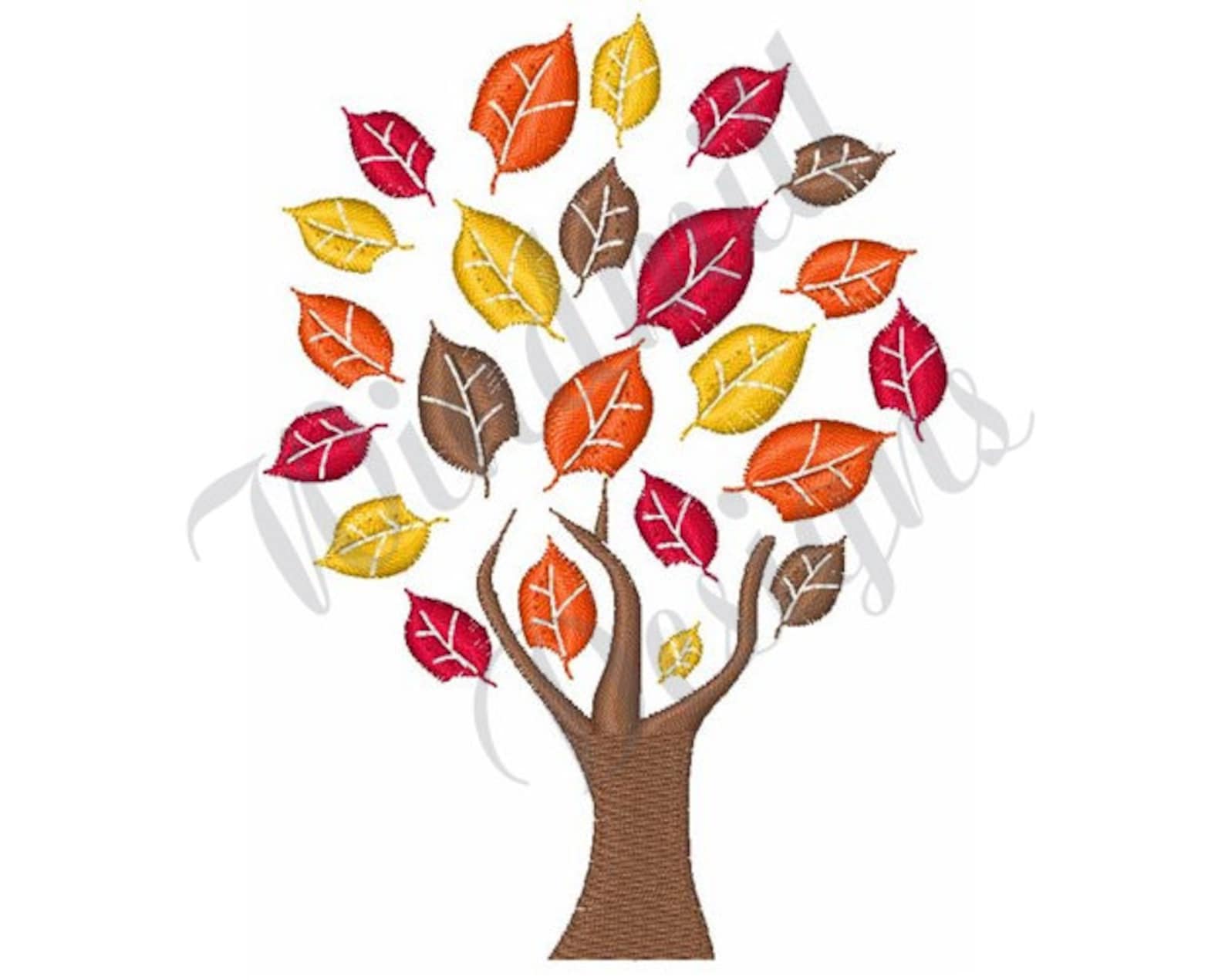 Fall Leaves Tree machine Embroidery Design, Embroidery Designs, Machine ...