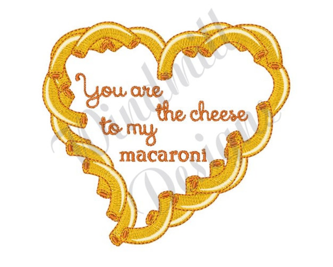 Love Macaroni and Cheese - Machine Embroidery Design, Embroidery ...