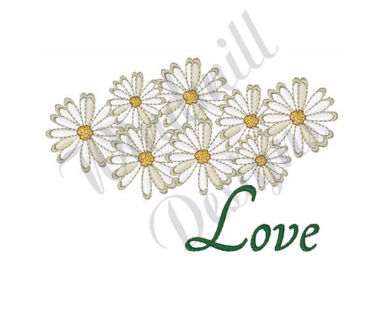 Love Daisies - Machine Embroidery Design, Embroidery Designs, Machine ...