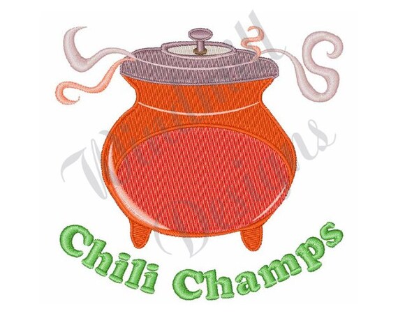 Chili Champs Machine Embroidery Design Cook Off Pot | Etsy