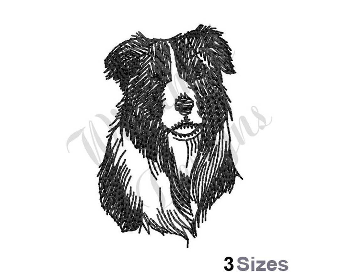 Border Collie - Machine Embroidery Design, Embroidery Designs, Machine ...