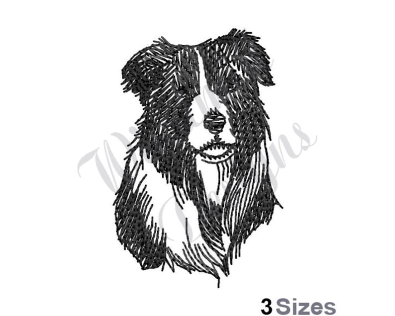 Border Collie - Machine Embroidery Design, Embroidery Designs, Machine ...
