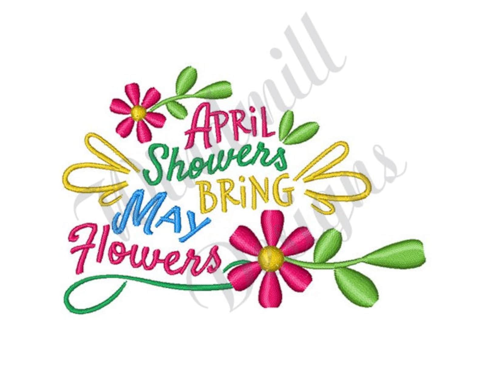 April Showers - Machine Embroidery Design, Embroidery Designs, Machine ...