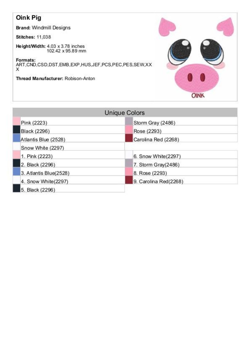 Oink Pig Face Machine Embroidery Design Embroidery Designs - Etsy