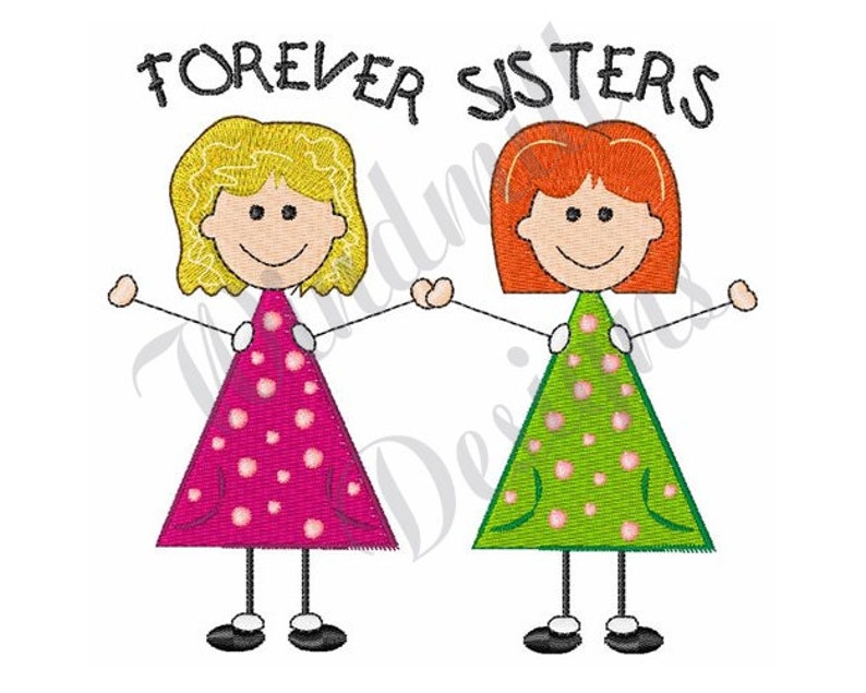 Forever Sisters Machine Embroidery Design Embroidery - Etsy