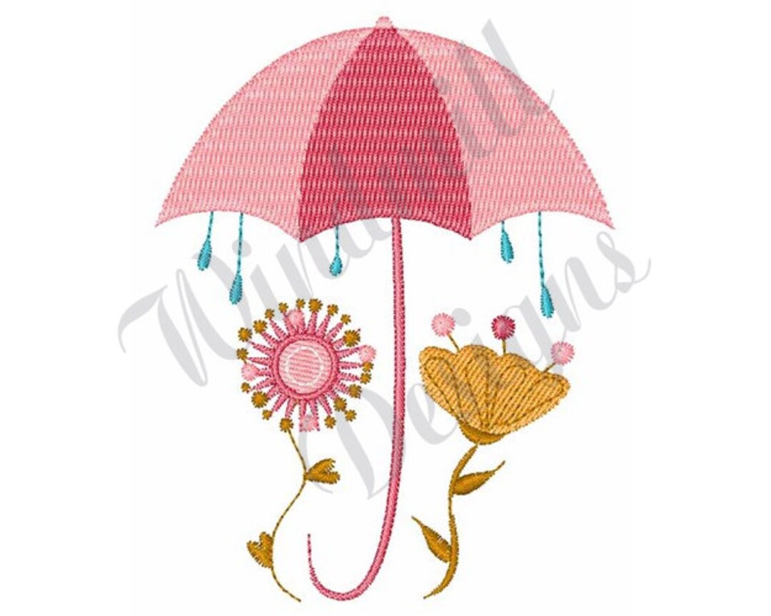 Spring Flowers Umbrella - Machine Embroidery Design, Embroidery Designs ...
