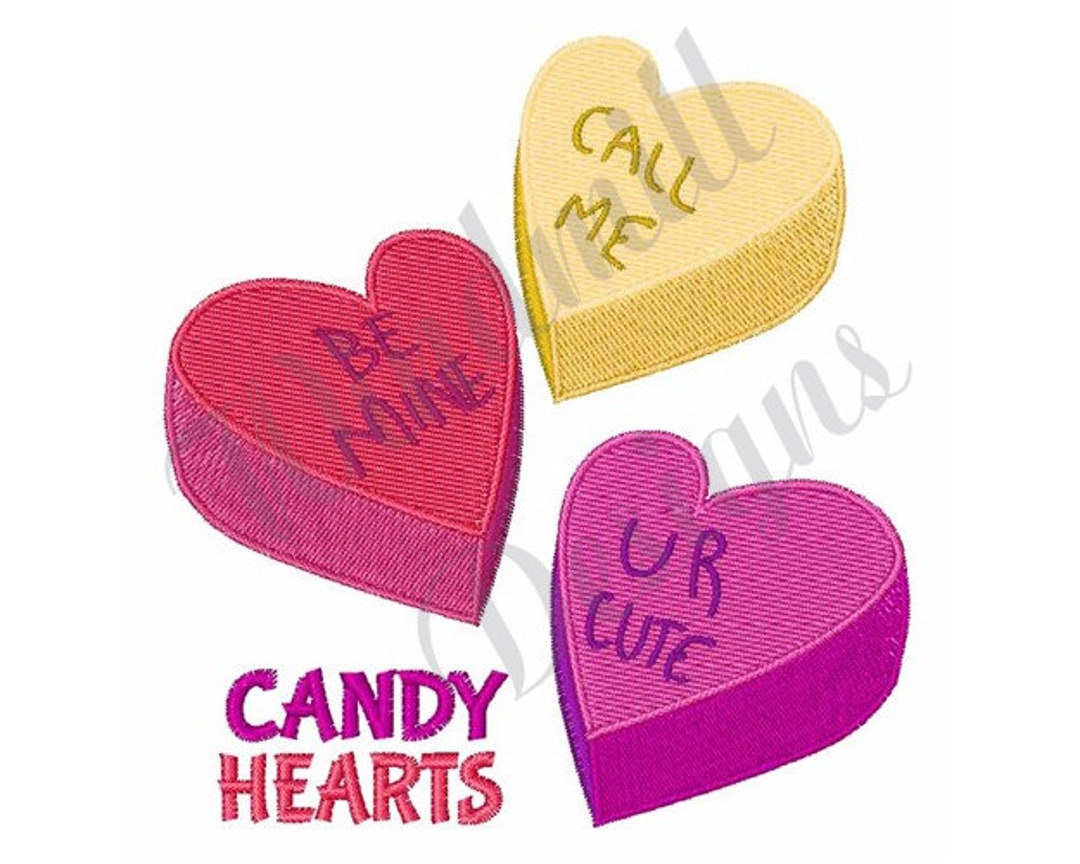 Valentine Candy Hearts - Machine Embroidery Design, Embroidery Designs ...