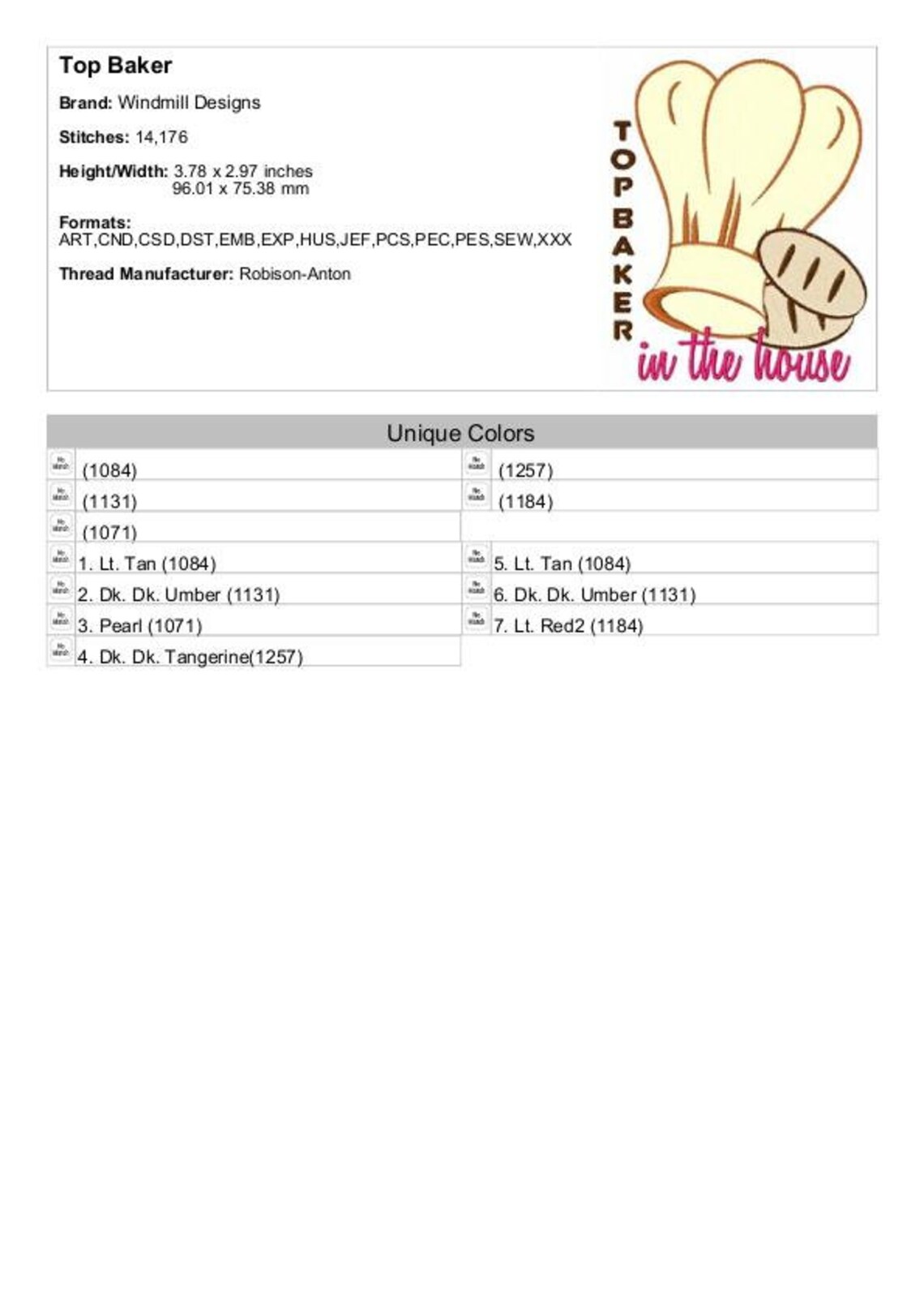 Top Baker - Machine Embroidery Design, Embroidery Designs, Machine ...