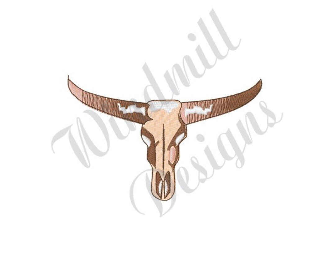 Longhorn Skull - Machine Embroidery Design, Embroidery Designs, Machine ...