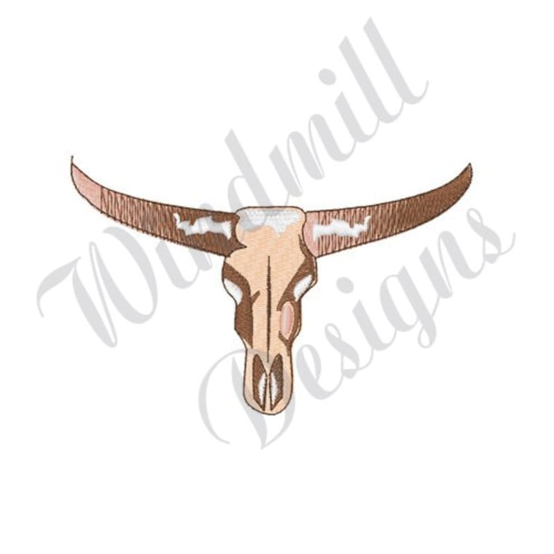 Texas Longhorn Embroidery Design - Etsy