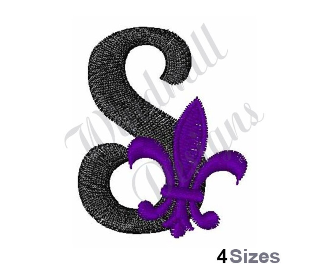 Fleur-de-lis-font Letter S - Machine Embroidery Design - Etsy
